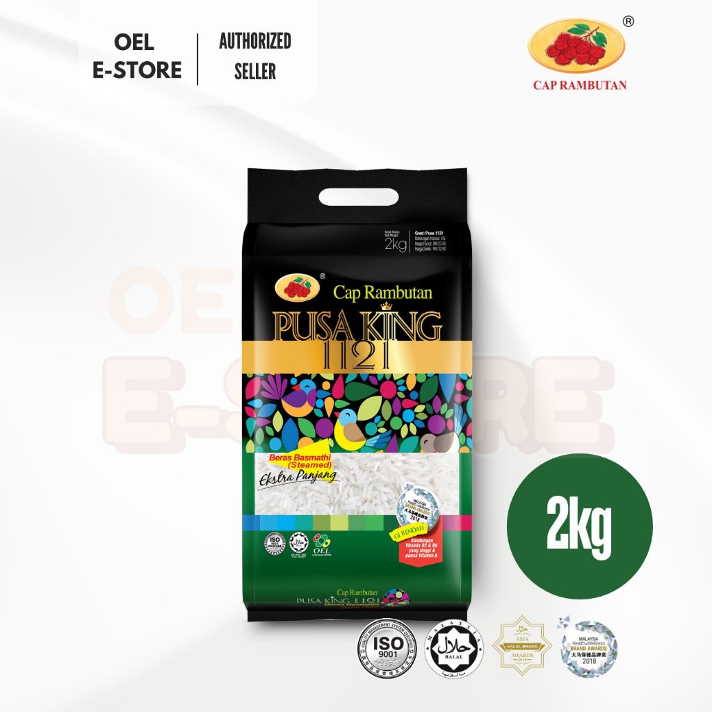 2kg Cap Rambutan Pusa King 1121 Basmathi Rice | Shopee Malaysia