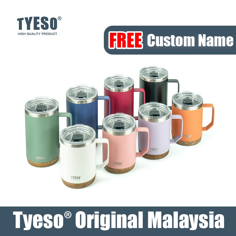 TYESO Tumbler Dengan Pemegang Stainless Steel (530ml/710ml) TS-8836/TS-8837 Custom Nama Custom ...