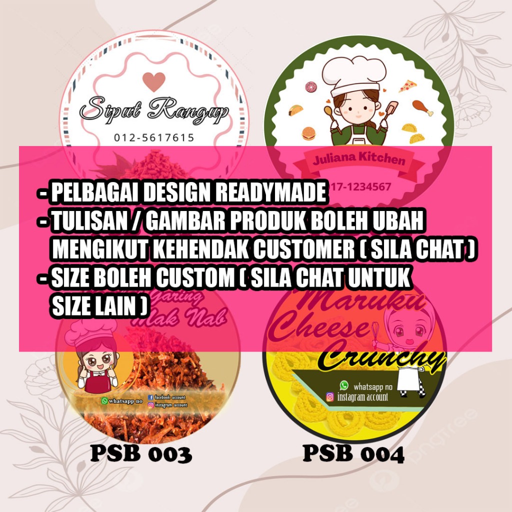 Sticker Label Produk Bulat 4 cm / 5 cm | Shopee Malaysia