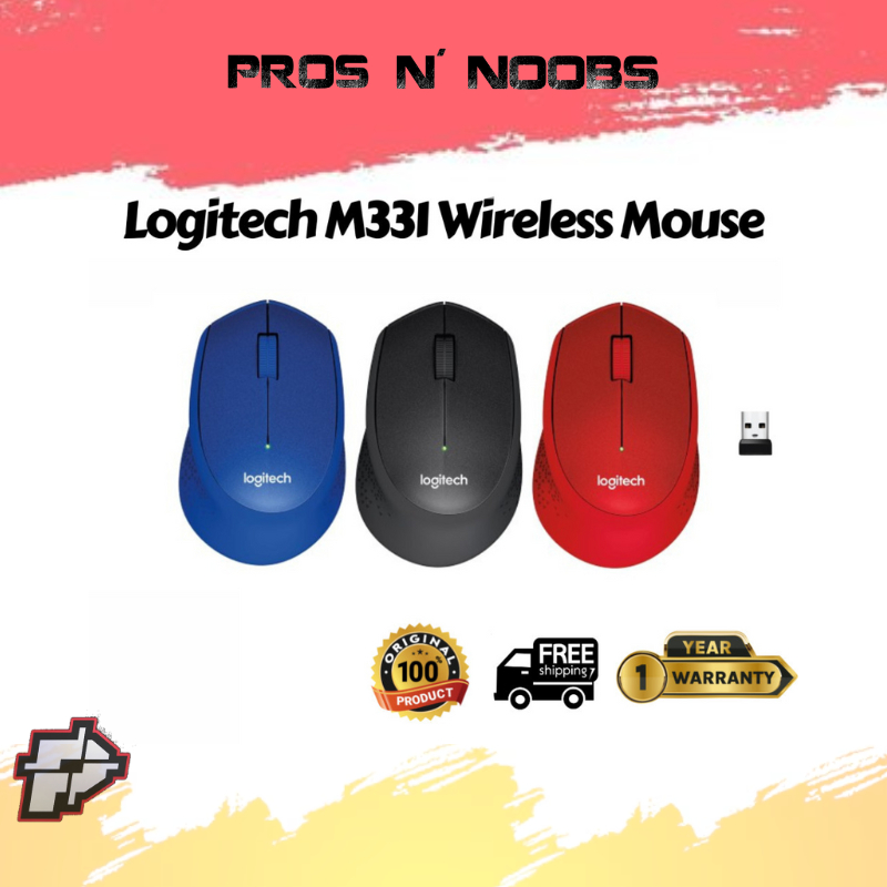 Logitech M331 Silent Plus Wireless Mouse, 2.4 GHz with USB Nano Receiver, 1000 DPI Optical ...