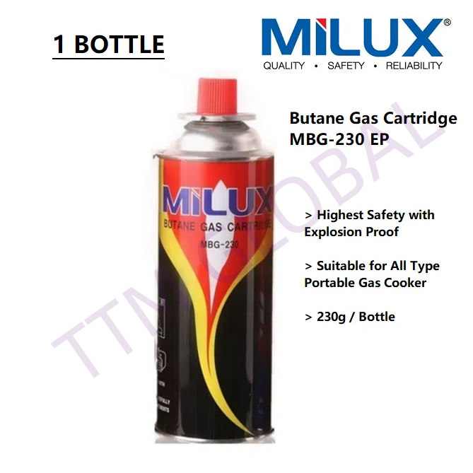 MILUX 230g Butane Gas High Quality Gas MBG-230EP Butane Gas Cartridge ...