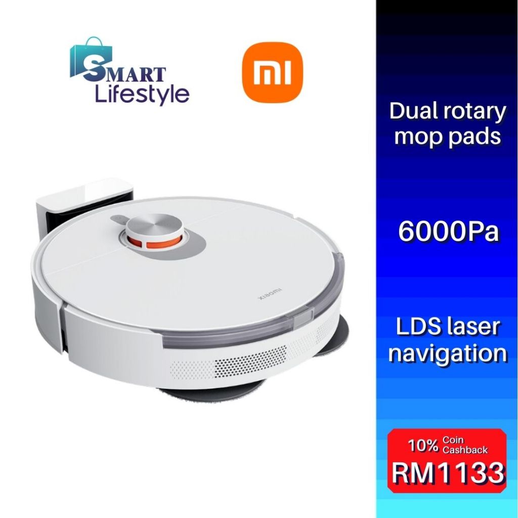 Xiaomi 5200mAH Dual Rotary Mop Robot Vacuum S20+Plus (WHITE) | Shopee ...