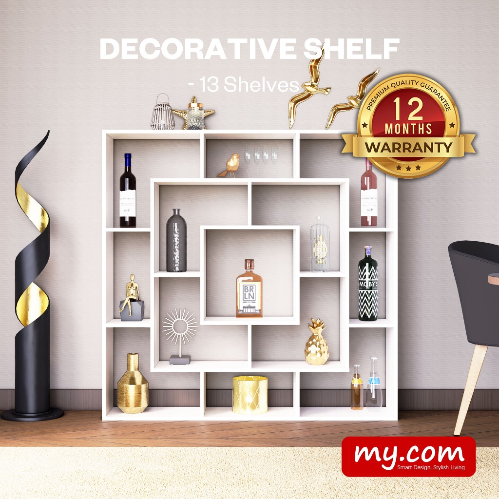Rak Hiasan/Wooden Decorative Divider/Partition Shelf/Open Back Bookcase ...