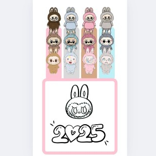 Labubu Calendar 2025, desk calendar, mini calendar | Shopee Malaysia