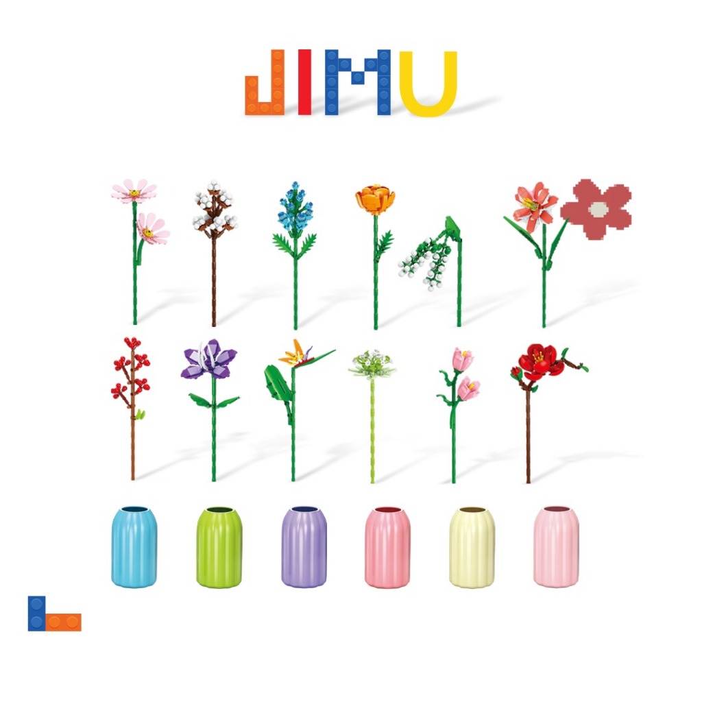 JIMU DIY Flower Series 8856 Design Building Block Flower Model Nano ...
