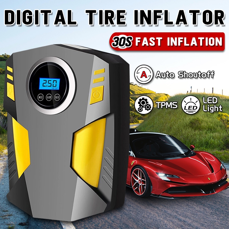 Portable Air Pump Tire Inflator Handheld Air Pump with Pressure Gauge ...