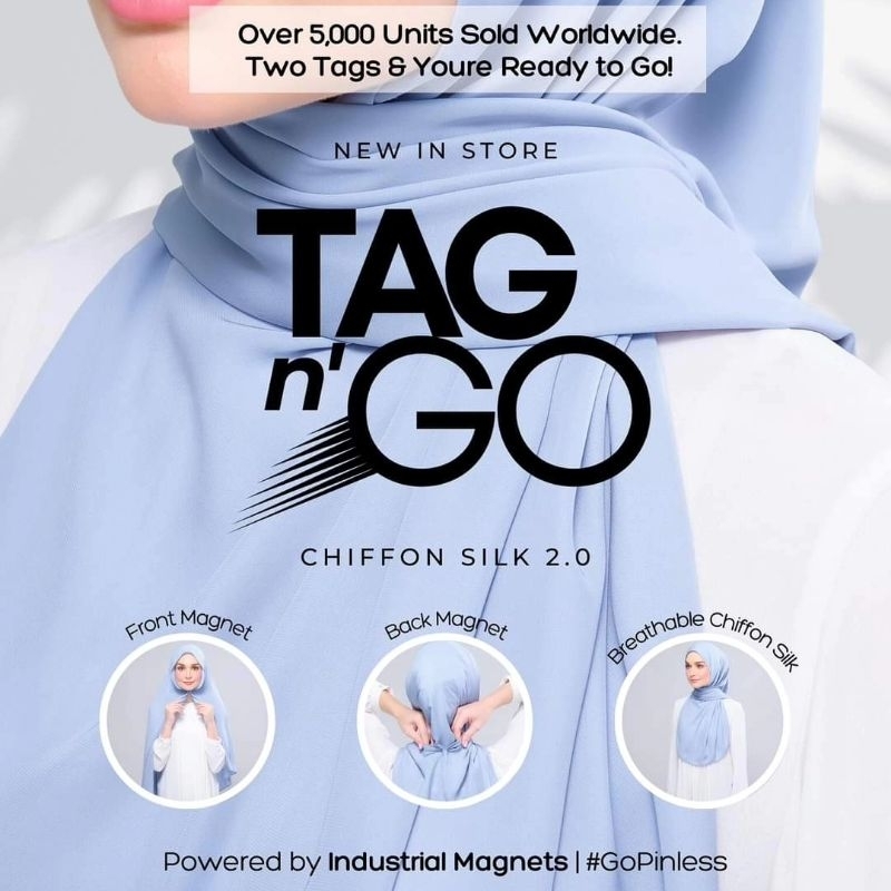 Instant Tag'&Go Shawl | 1.7M | Chiffon Silk | Shopee Malaysia