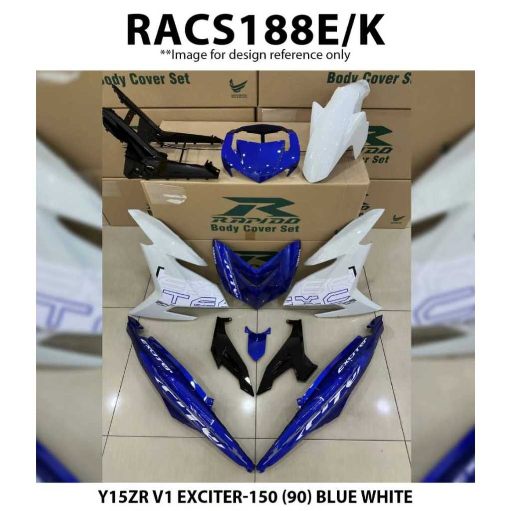 Rapido Cover Set Yamaha Y15ZR V1 V2 EXCITER-150 (90) Blue White Black Accessories Motor Y15 ...