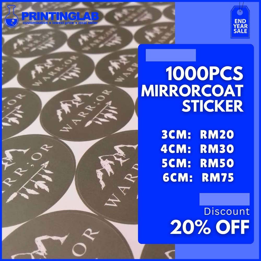 Avery Fasson 1000pcs Custom Product Label Customize Sticker Mirrorcoat ...