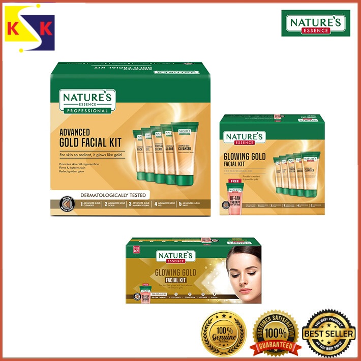 Nature's Essence Glowing Gold Facial Kit, 500ml/300ml/20ml | Shopee Malaysia