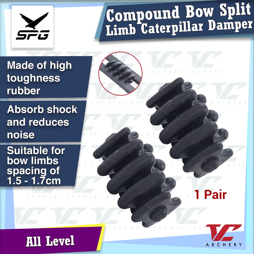 V Club Archery Compound Bow Split Limb Caterpillar Damper - Shock Absorber - Limbs Silencer ...