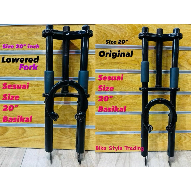 Double Fork / Lowered Fork / 16” 20” Fork Basikal / Gt Stem / BMX ...