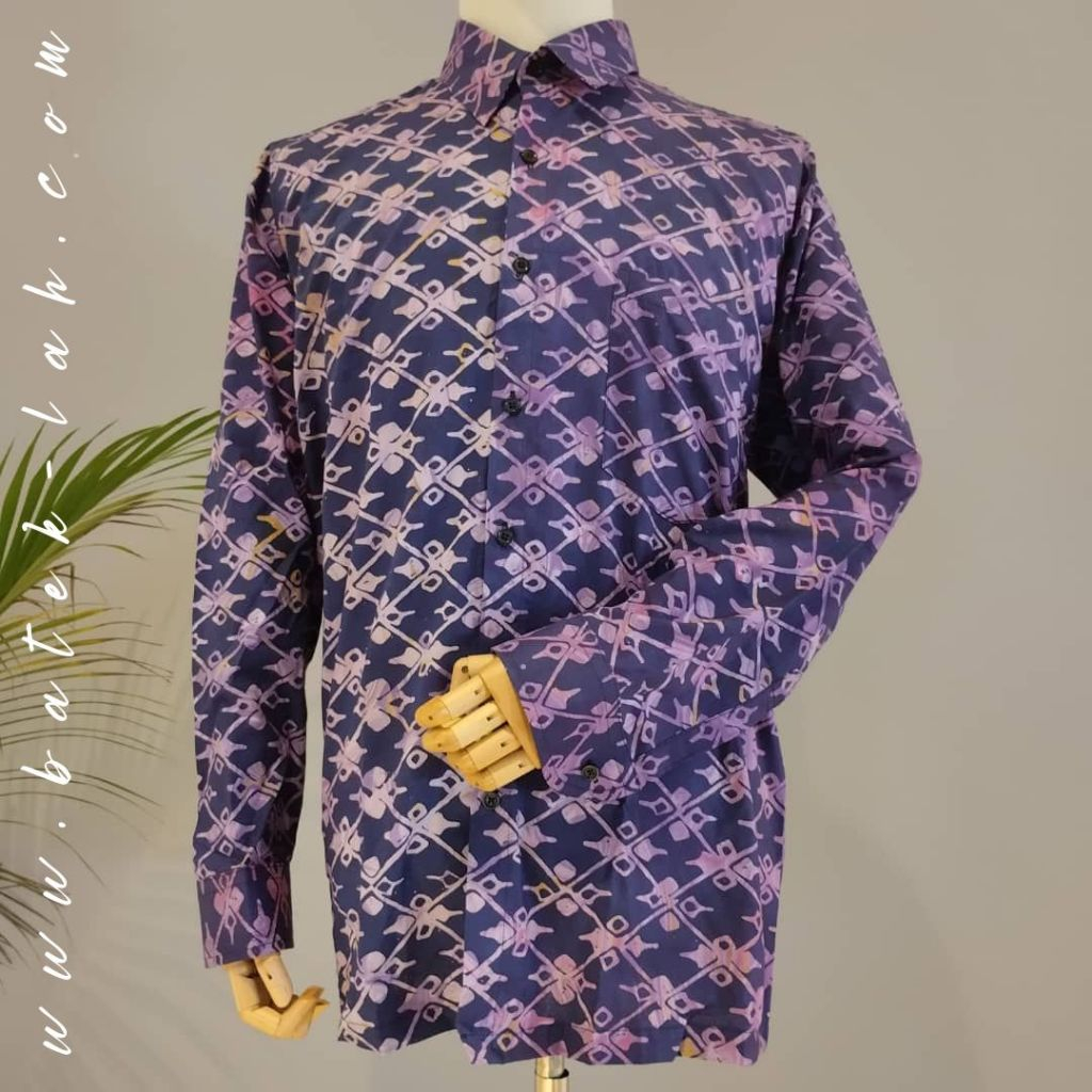 Exclusive Batik Long Sleeve Men shirt (XL Size) - 100% Handmade Genuine ...