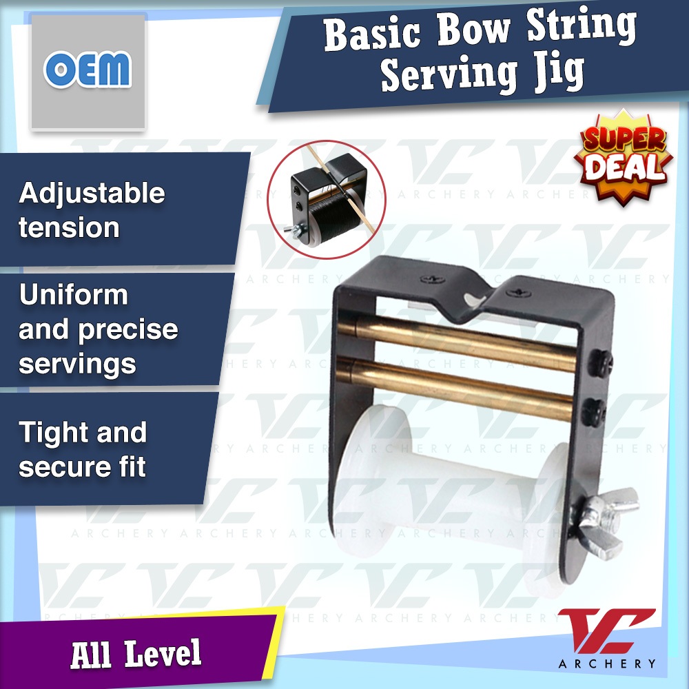 V Club Archery Basic Bow String Serving Jig - Adjustable Tension ...
