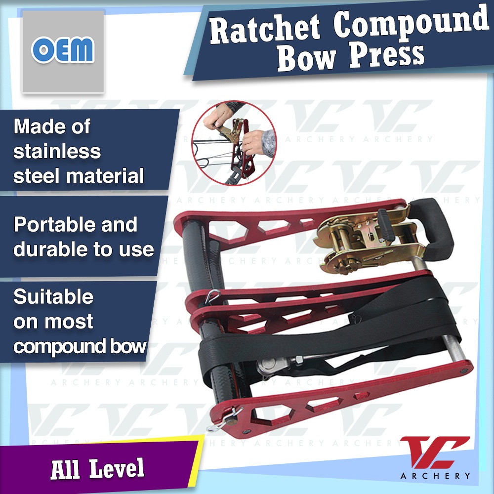 V Club Archery Ratchet Style Compound Bow Press - Adjust Draw Length ...