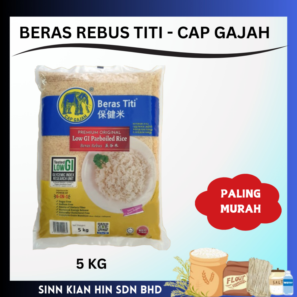 Beras Titi - Cap Gajah (5kg) | Shopee Malaysia