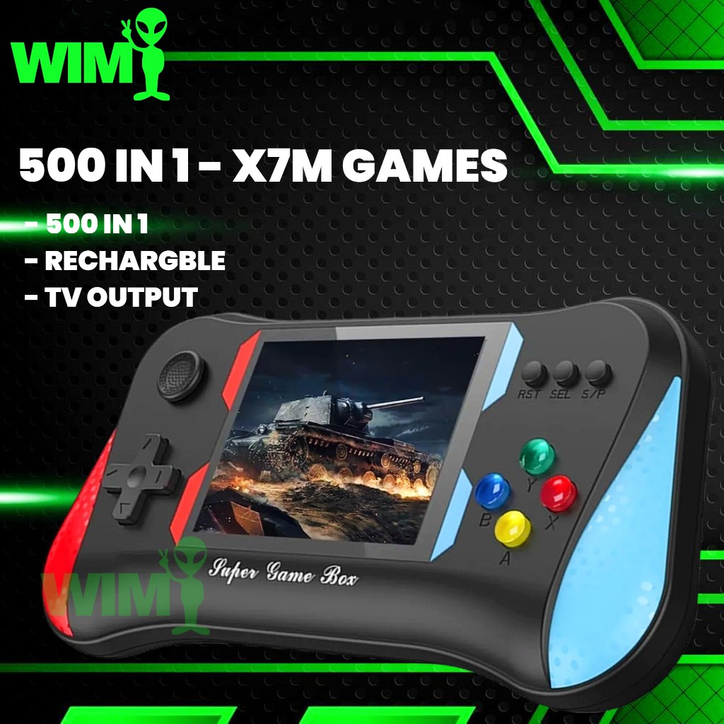 500 Games X7M Gaming Console Portable Handheld Game Players 3.5" HD ...