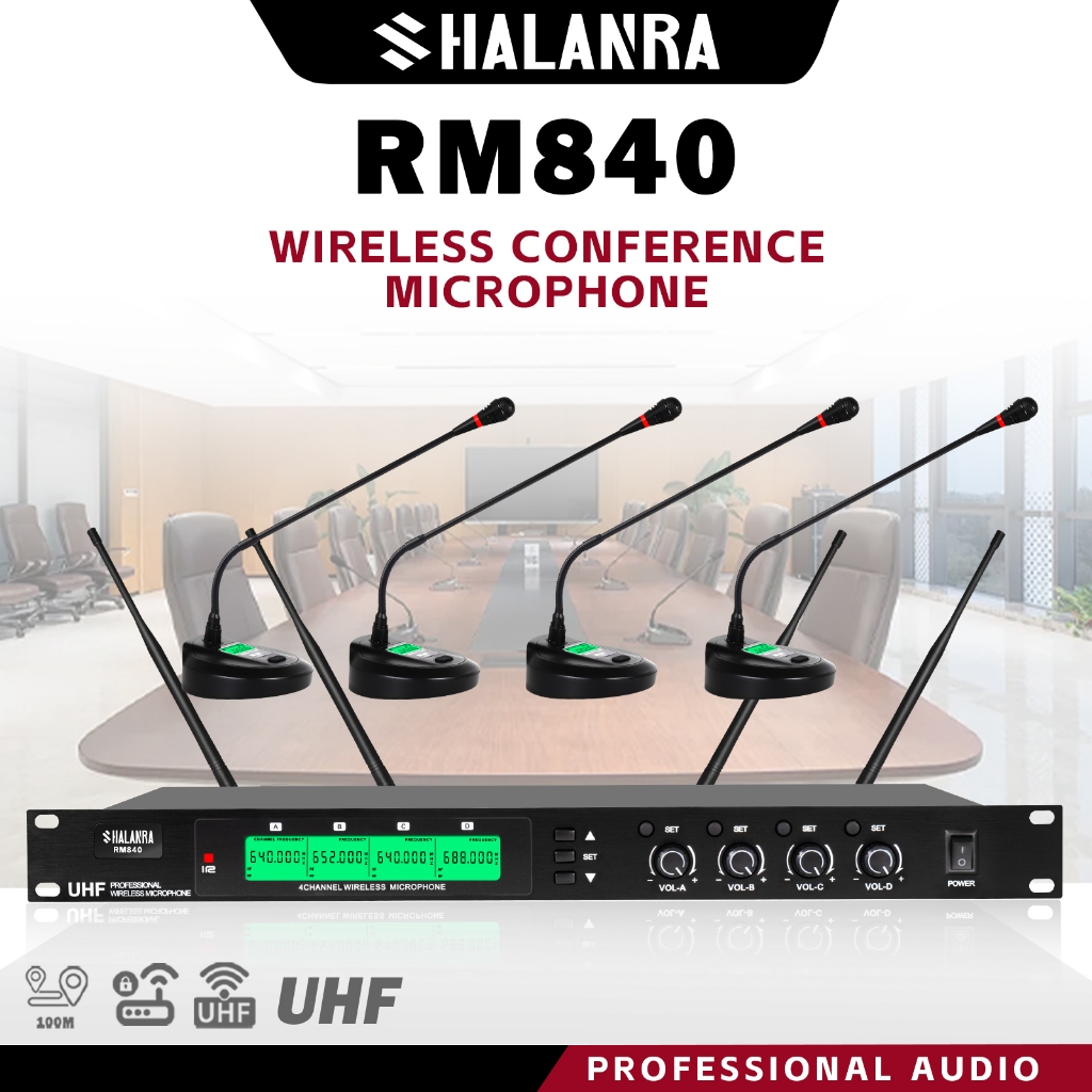 RM840 Wireless conference microphone set 4 wireless microphones ...