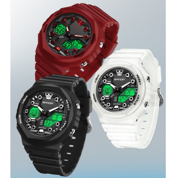 Sanda 6200 Large Dial Multifunctional Trendy Urban Outdoor Waterproof ...