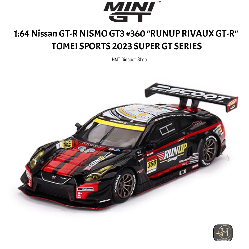 MINI GT 1/64 Nissan GTR NISMO GT3 #360 "RUNUP RIVAUX GTR" TOMEI SPORTS 2023 SUPER GT SERIES ...