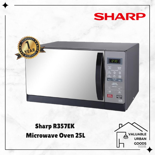 Sharp R357EK 25L Microwave Oven Powerful 1000W Auto Cook Menu Defrost Function Modern Compact ...