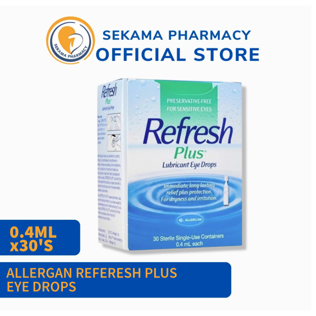 ALLERGAN REFRESH PLUS EYE DROPS 0.4ML x 30'S [EXP: 04/2026] | Shopee ...