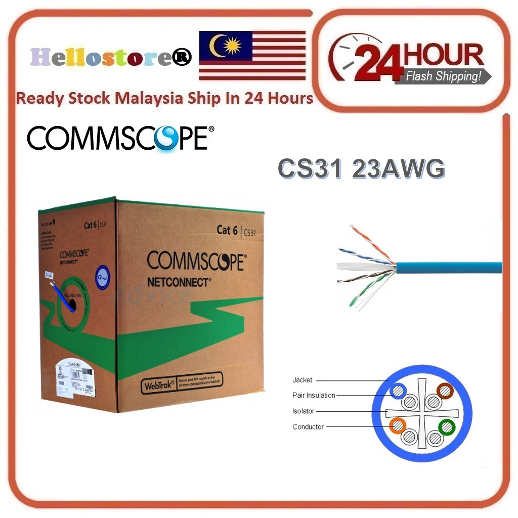 Commscope CS31 Cat6 U/UTP 23 AWG Data Cable - Box ( 305 meter ...