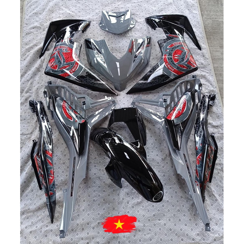 🇻🇳EXCITER HLY COVER SET CUSTOM YAMAHA Y16ZR V1/V2 NARO GREY BLACK BATIK ...