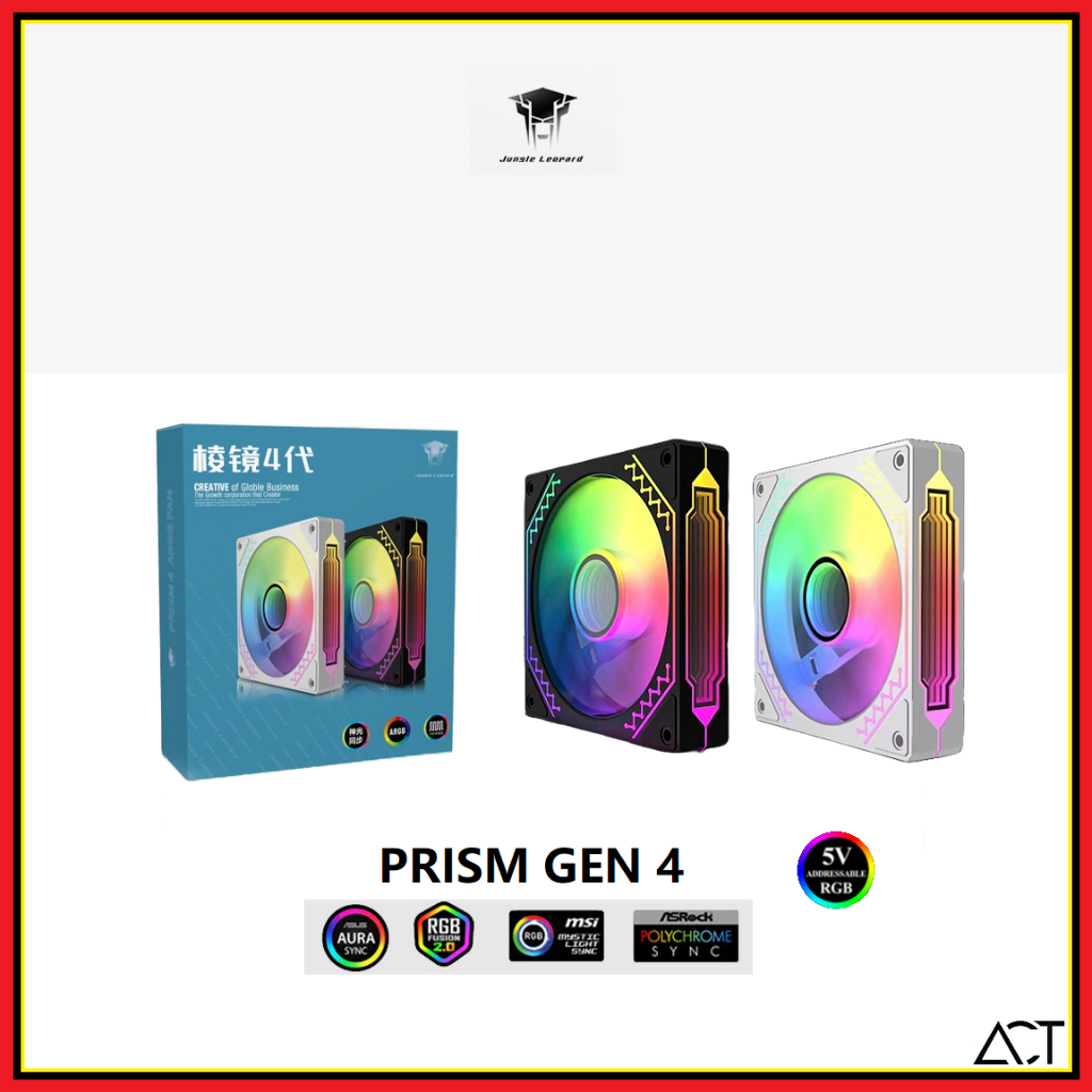 Jungle Leopard Prism GEN4 Black / White 5V ARGB 3Pin PWM 12CM Casing ...