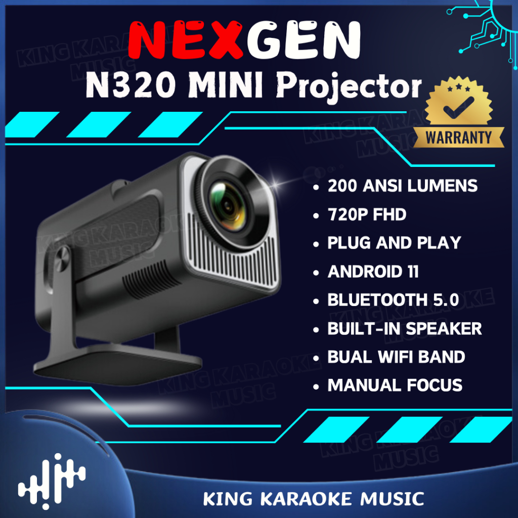 NexGen N320 Mini Android 11 Native 1080P 4K Projector 10000 Lumens Dual ...