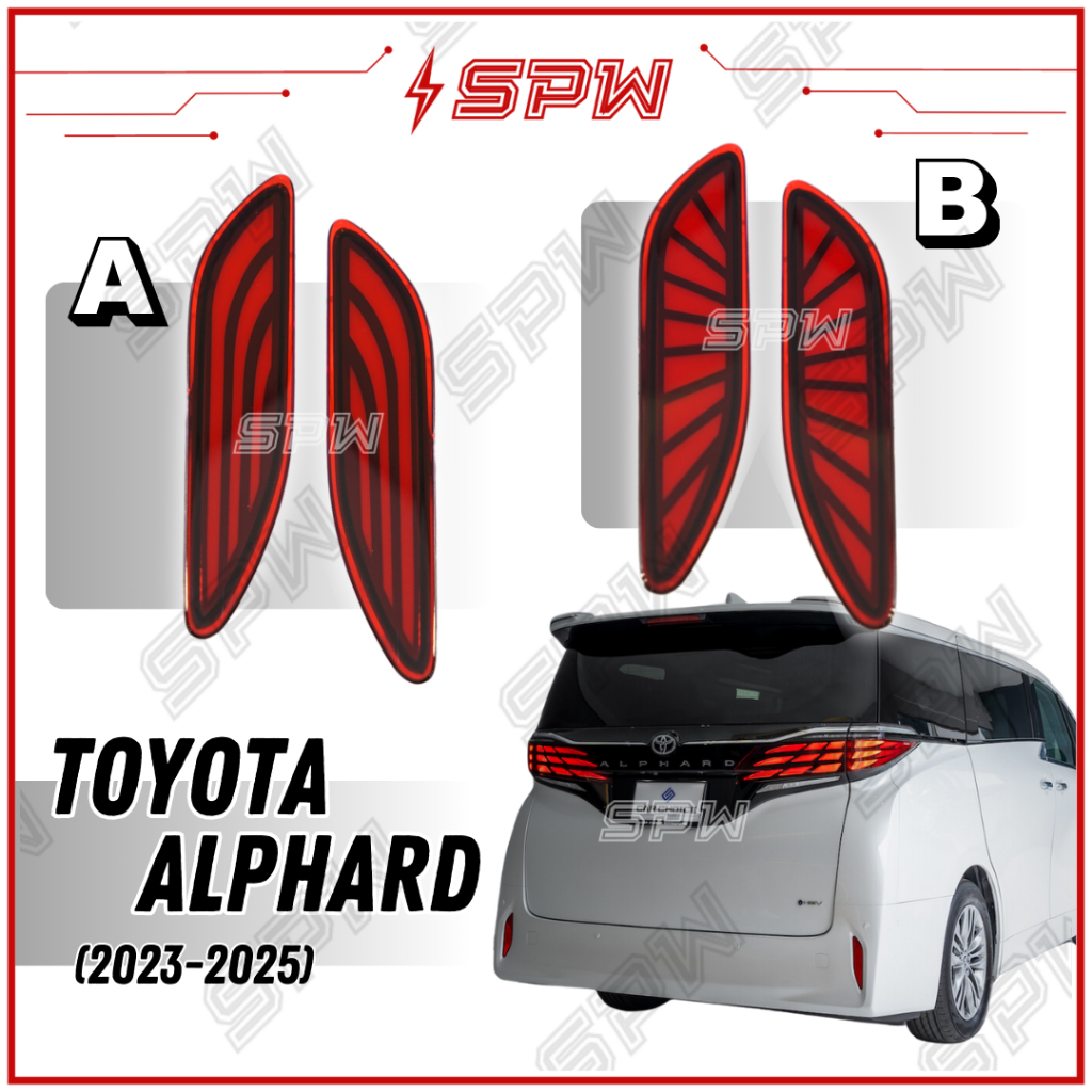 Toyota Alphard AH40 2023 2024 2025 Reflector Rear Bumper LED DRL ...
