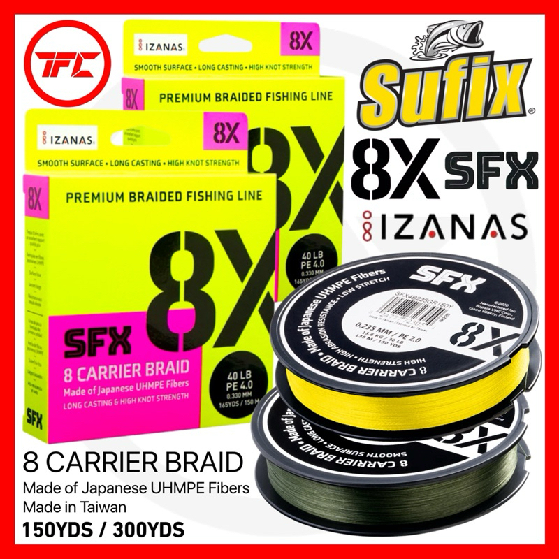 New SUFIX SFX 8X 150YDS 300YDS 8 Carrier Braid Fishing Line Braided X8 ...
