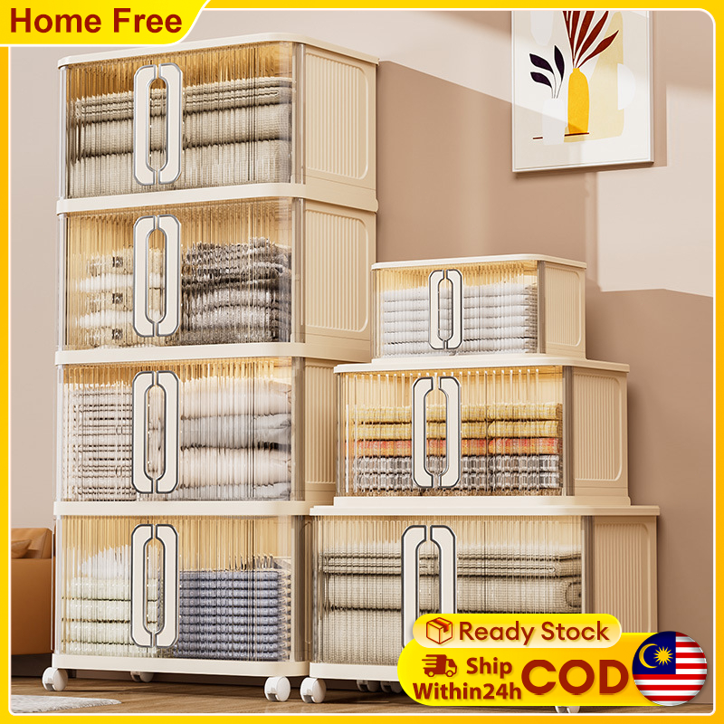 L38-66cm (3-5 Layers) Multipurpose Sliding Door Storage Cabinet ...