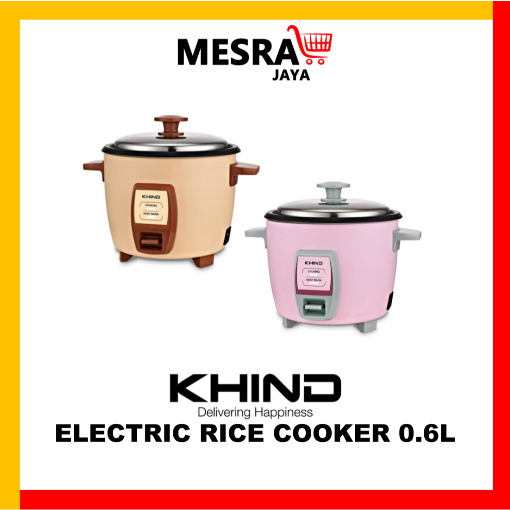 Khind 0.6L Electric Rice Cooker Teflon Inner Pot Smart Switch RC906T ...