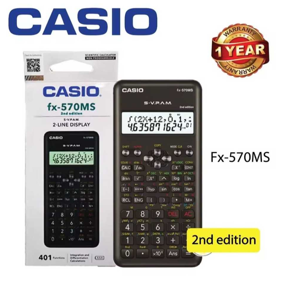 Casio Scientific Calculator FX-570MS 2nd Edition (1Year Warranty ...