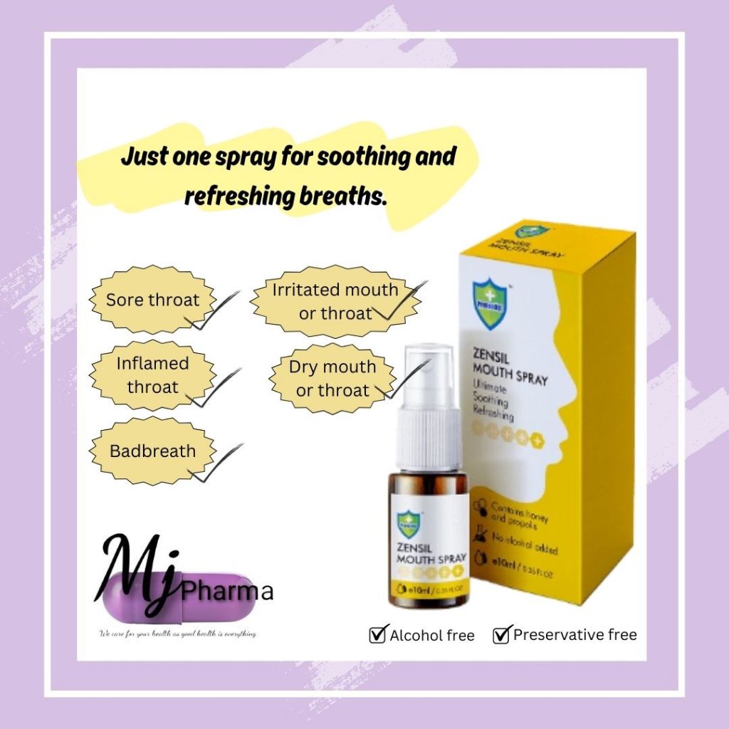 Protectist Zensil Mouth Spray 10ml for sore throat bad breath ... Protectist Zensil Mouth Spray 10ml for sore throat bad breath ...