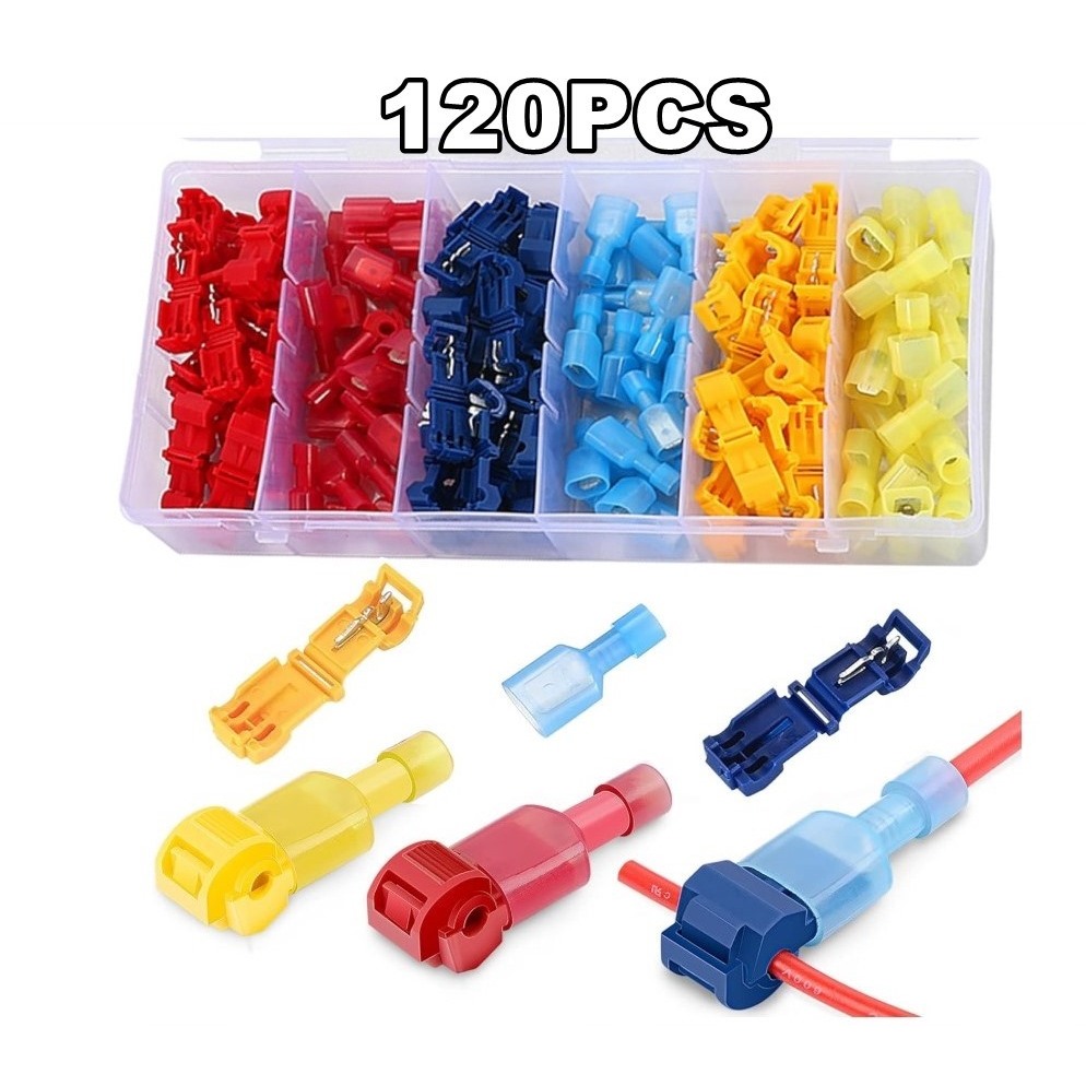 120PCS Penyambung Wayar Elektrik Kabel Scotch Lock Quick Splice Lock ...