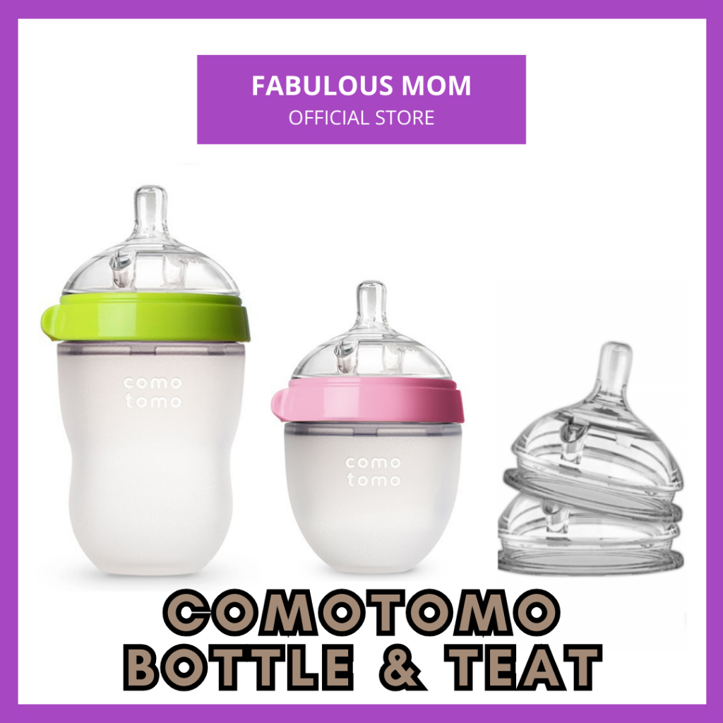 [COMOTOMO] Original Silicone Baby Bottle Teat Round Shape Botol Susu ...