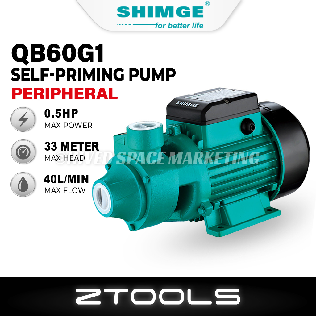 SHIMGE QB60G1 Automatic Self-Priming Peripheral Water Pump 0.5HP Home ...