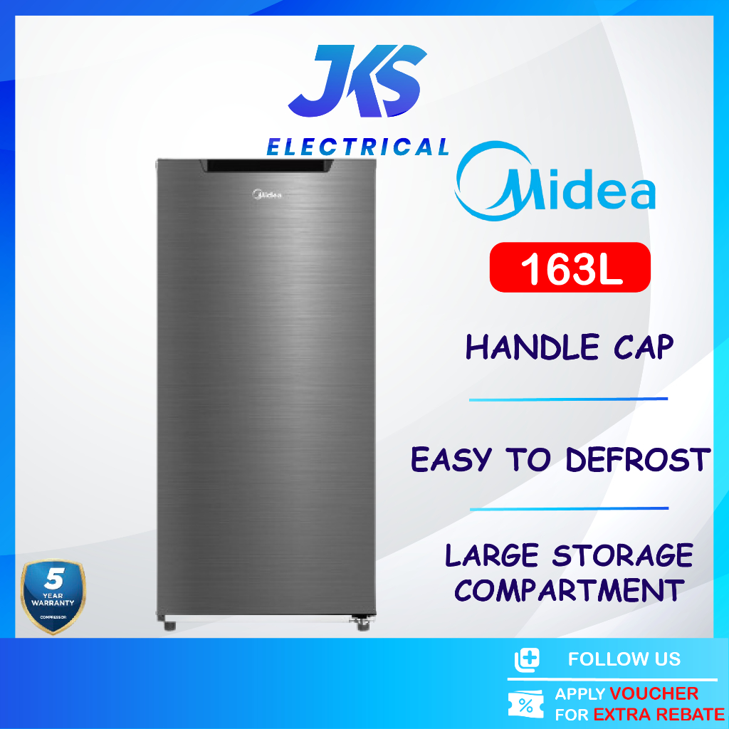 【FREE SHIPPING】Midea 163L/198L Single 1-Door Fridge | Large Storage ...
