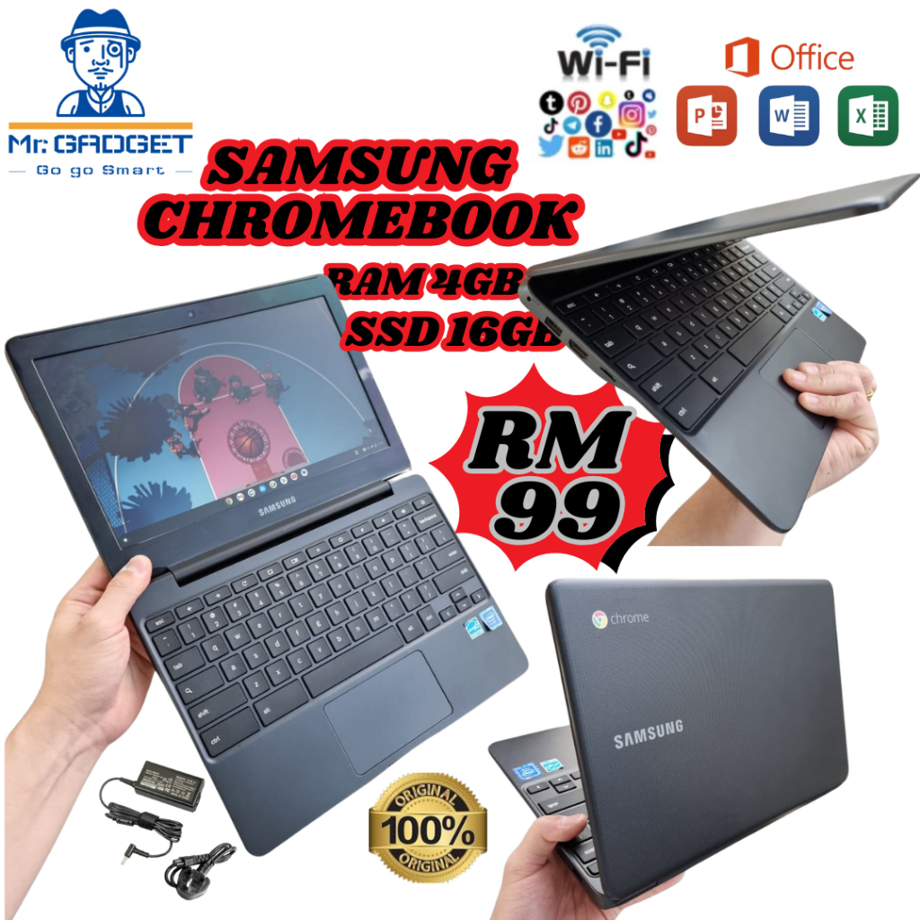SAMSUNG CHROMEBOOK Xe500 | RAM 4GB eMMC SSD 16GB DDR3 | INTEL CELERON ...