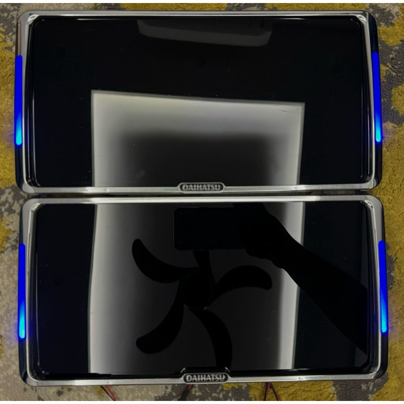 Pre-order Frame plate custom led biru,Papan plate,plate cover,Viva,Myvi ...