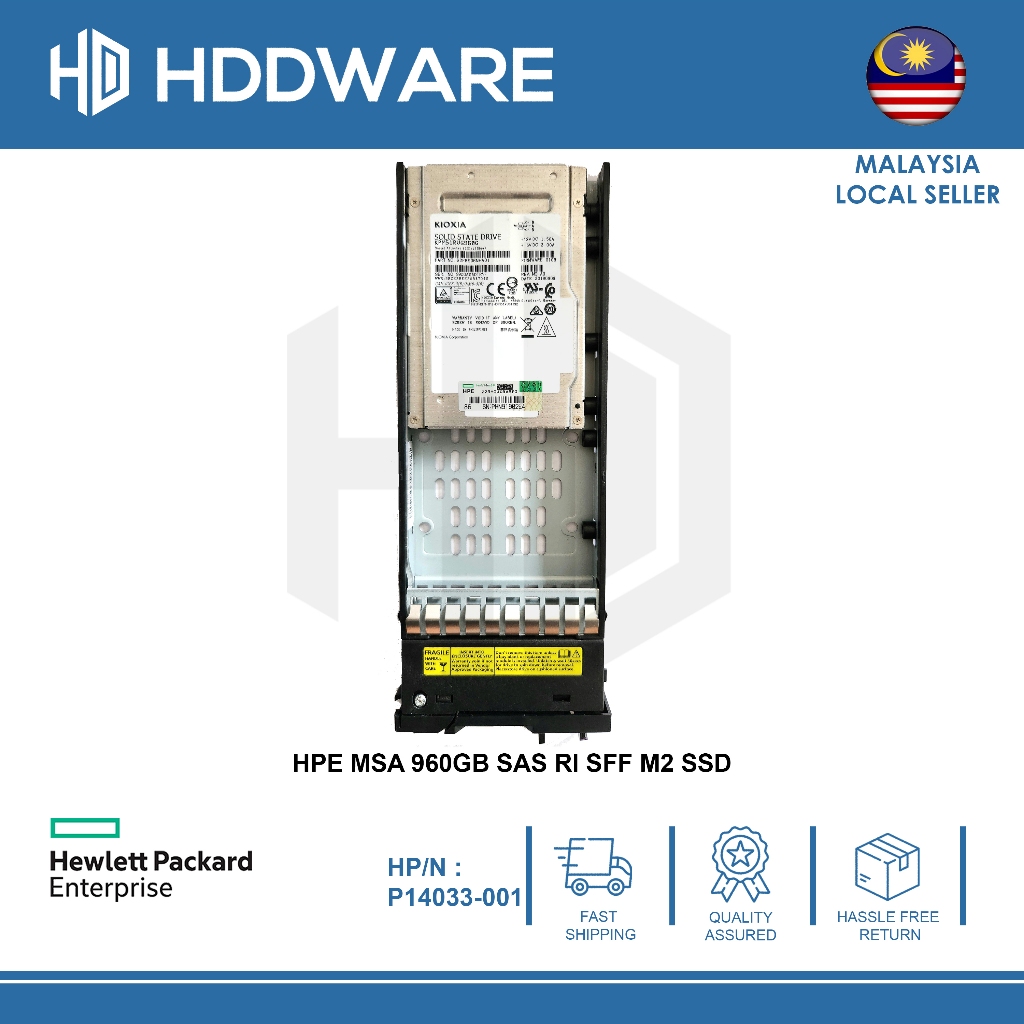 HPE MSA 960GB SAS RI SFF M2 SSD // P14033-001 // R0Q46A // KPM51RUG960G ...