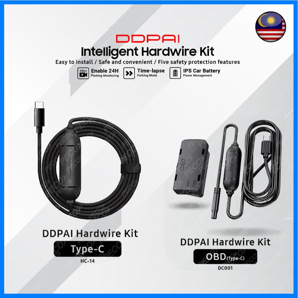 DDPAI Micro Type-C / OBD Type-c For Car Charger Hard Wire Hardwire Kit ...