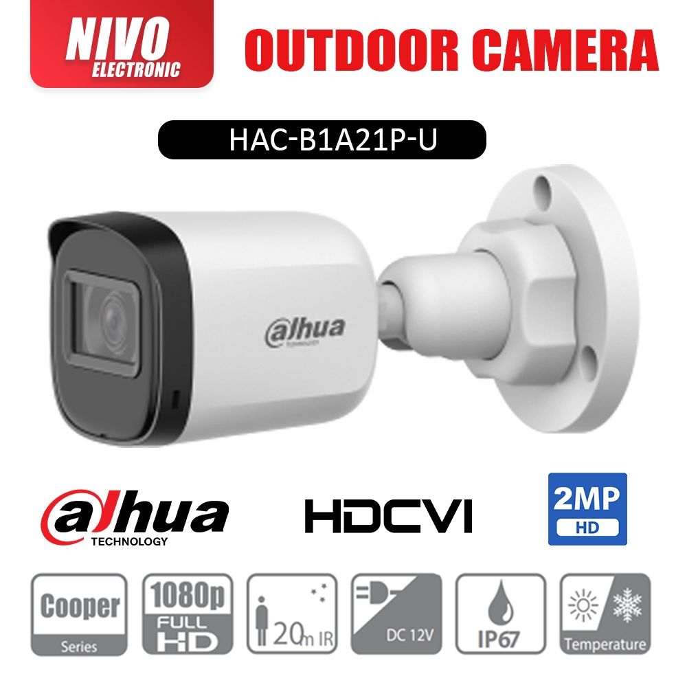 Dahua 2MP 1080P Full HD Outdoor IR Bullet CVI Camera DH-HAC-B1A21P-U ...