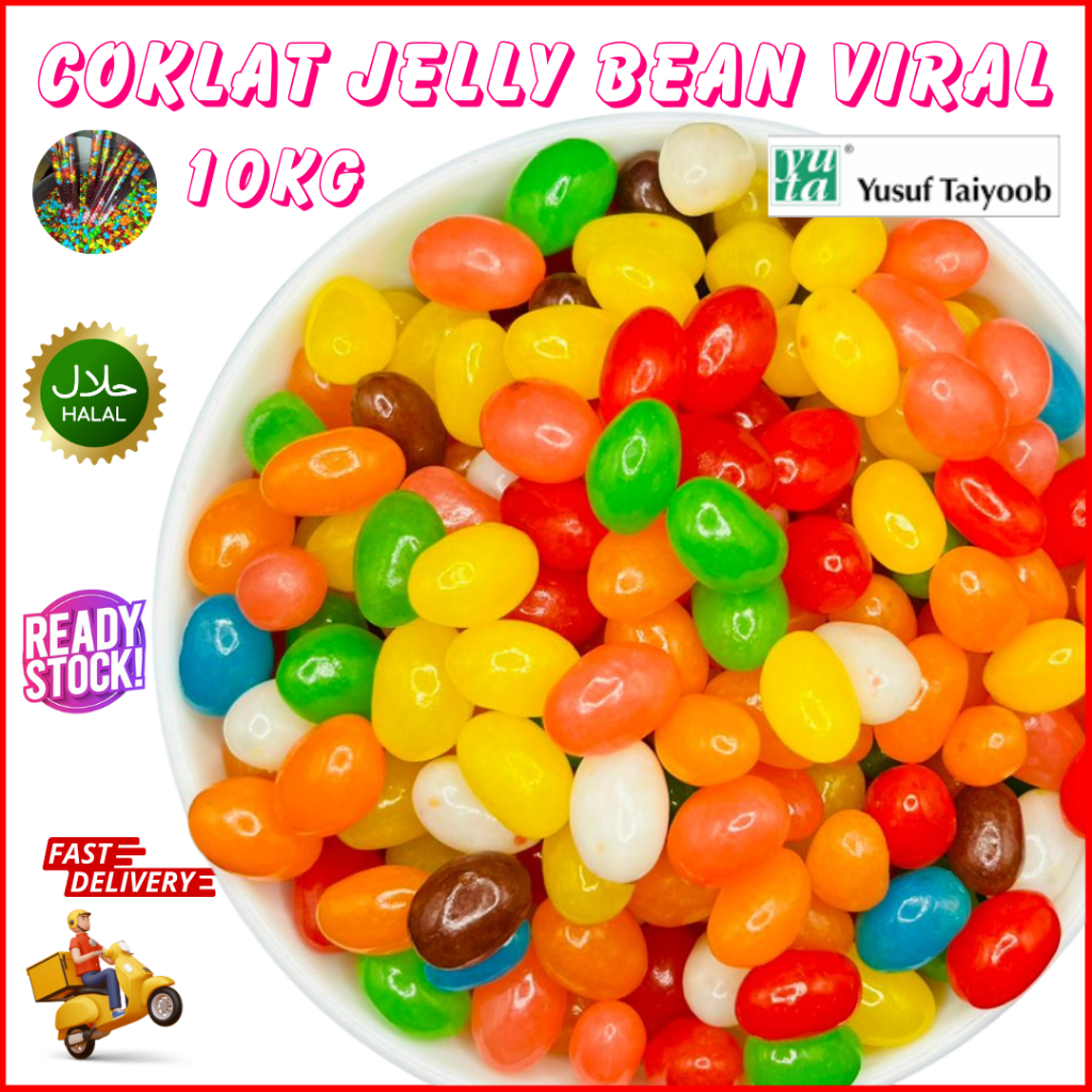 COKLAT JELLY BEANS (10KG) Raindrops Jelly Bean's Chocolate Yusuff ...