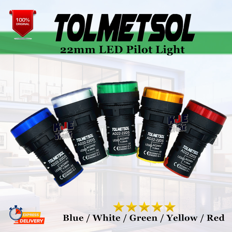 TOLMETSOL 22mm LED PILOT LIGHT AC 240v PILOT LAMP PANEL LIGHT MACHINE ...