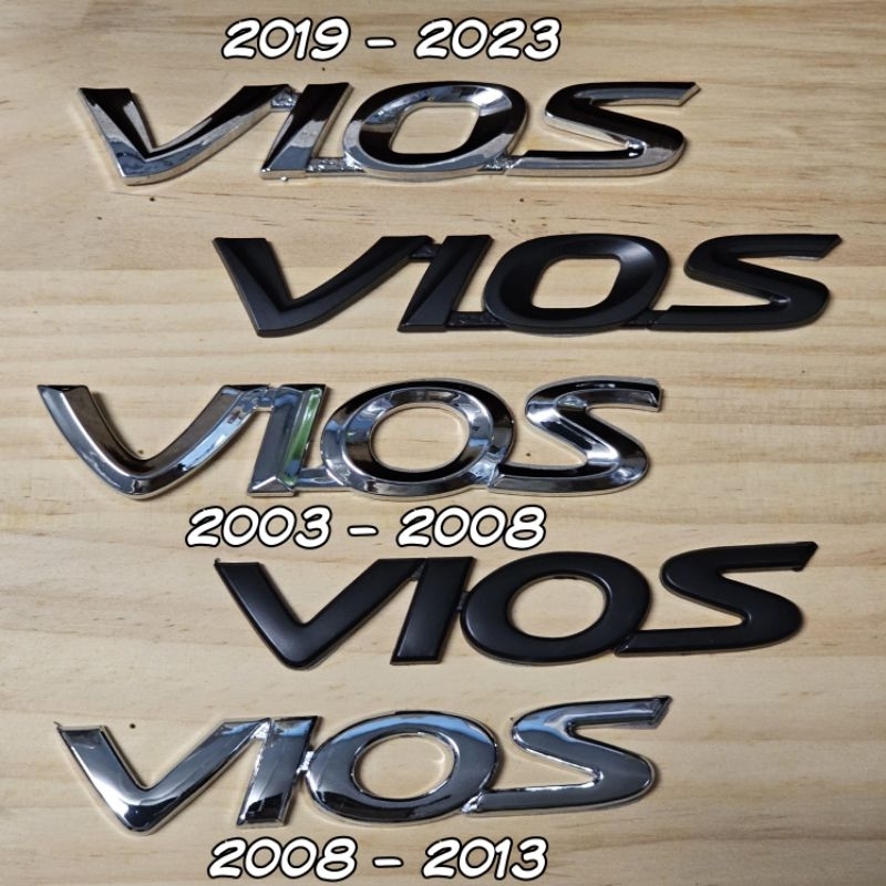Toyota VIOS Rear Emblem Logo Matte Black Chrome Silver Vios 1 Vios 2 ...