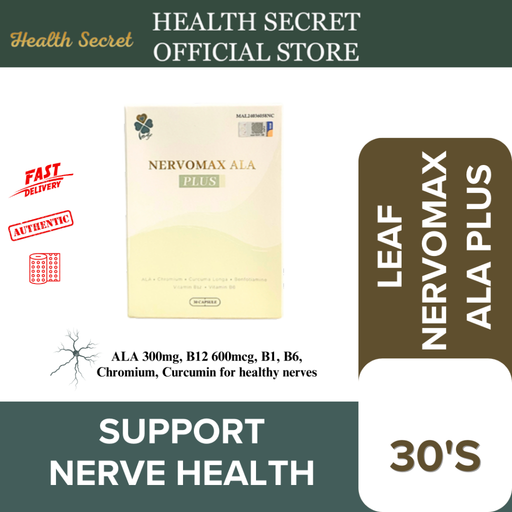 Nervomax ALA Plus (30'S) Kerosakan Saraf, Kesihatan Saraf, Kebas ...