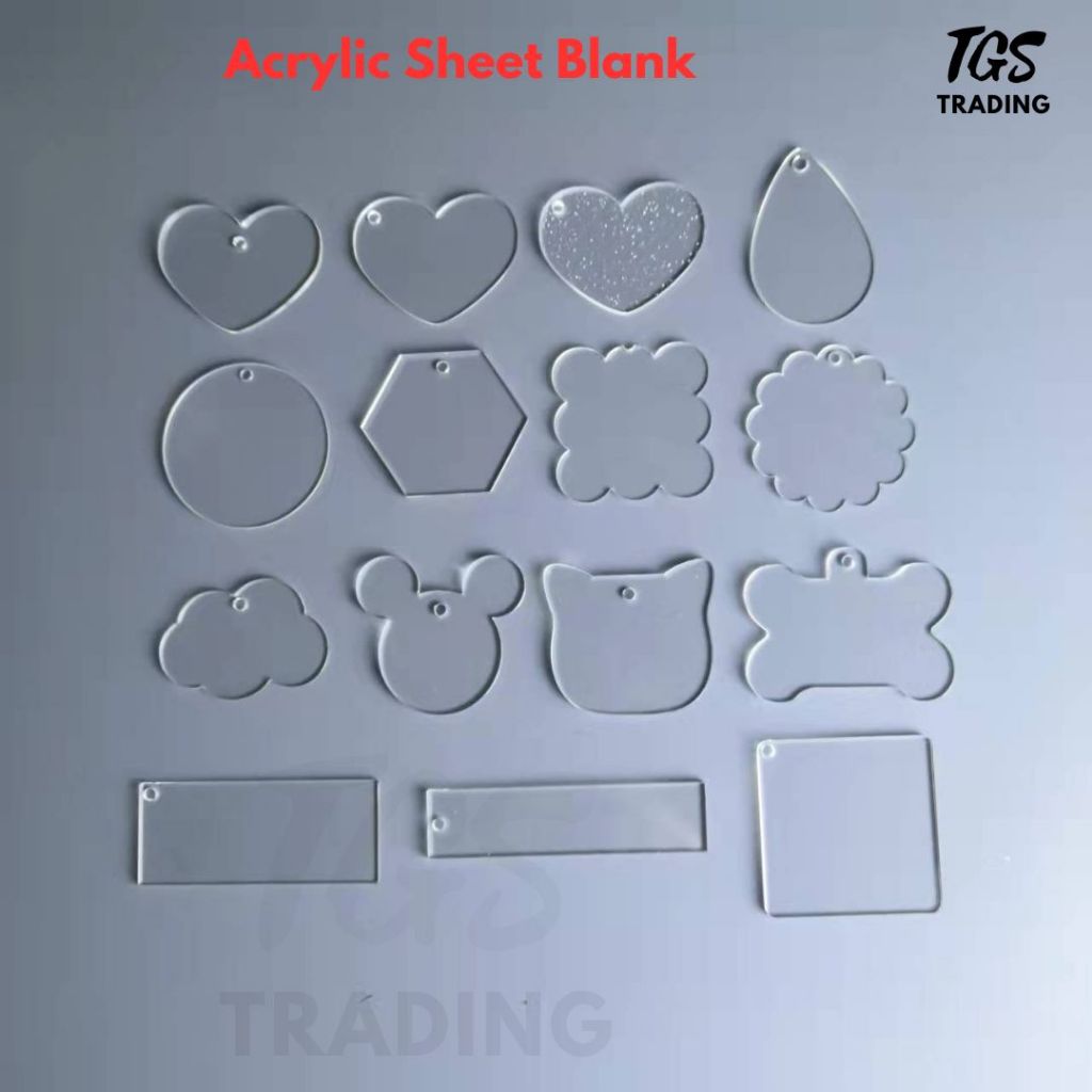 TGS Keychain Blank round transparent DIY acrylic sheet goo card ...